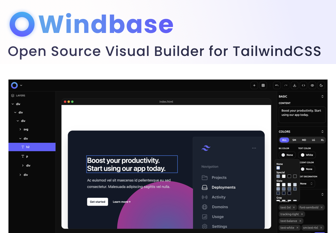 Visual Builder for TailwindCSS | Windbase